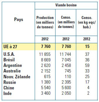 Le secteur bovin dans le monde | Economie et Métiers | La-viande.fr